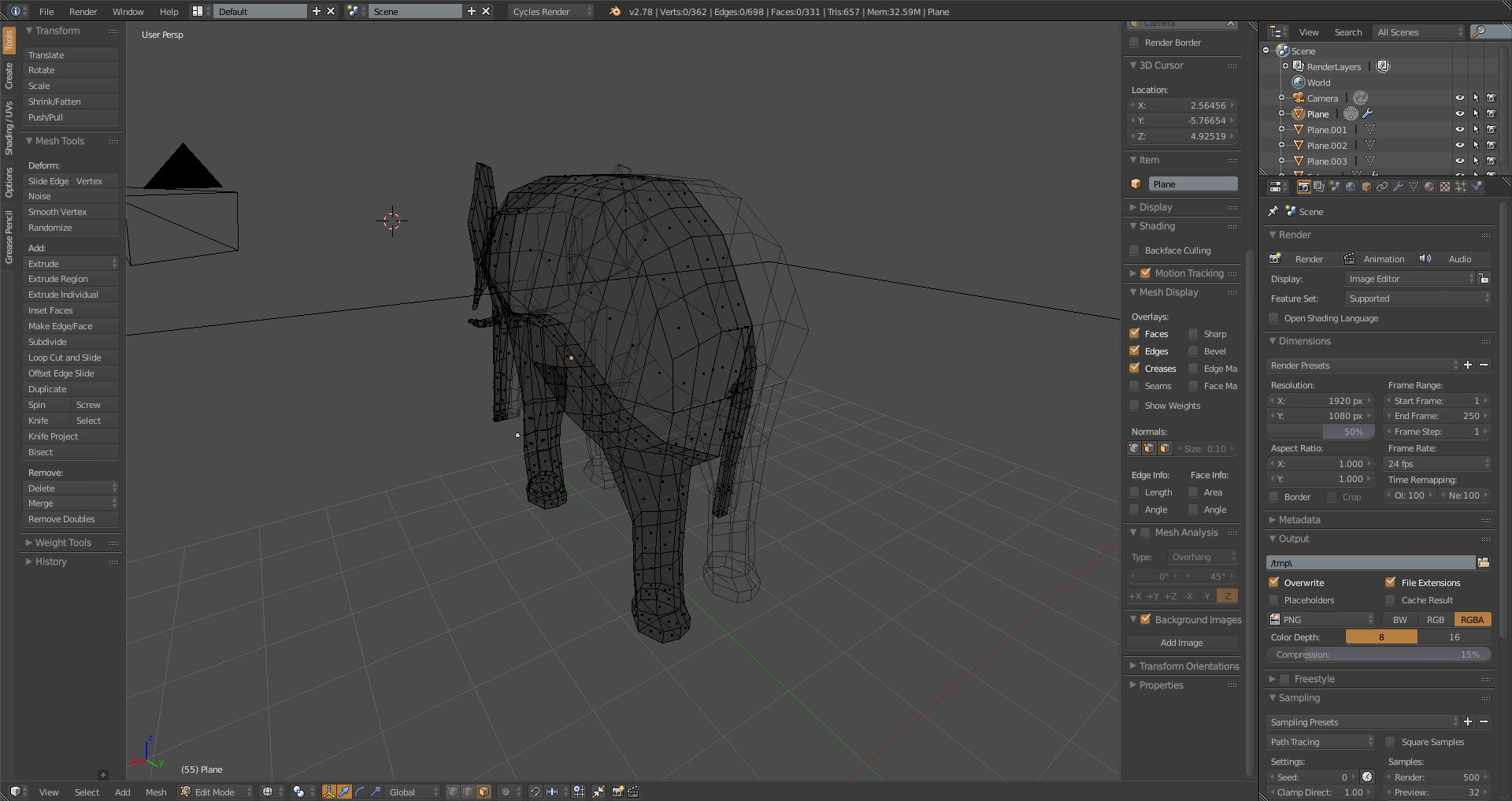 Elephant Blender 3d Model