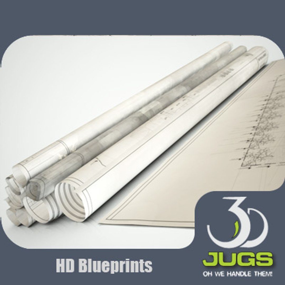 Architectural Rolled Drawing 3d Model