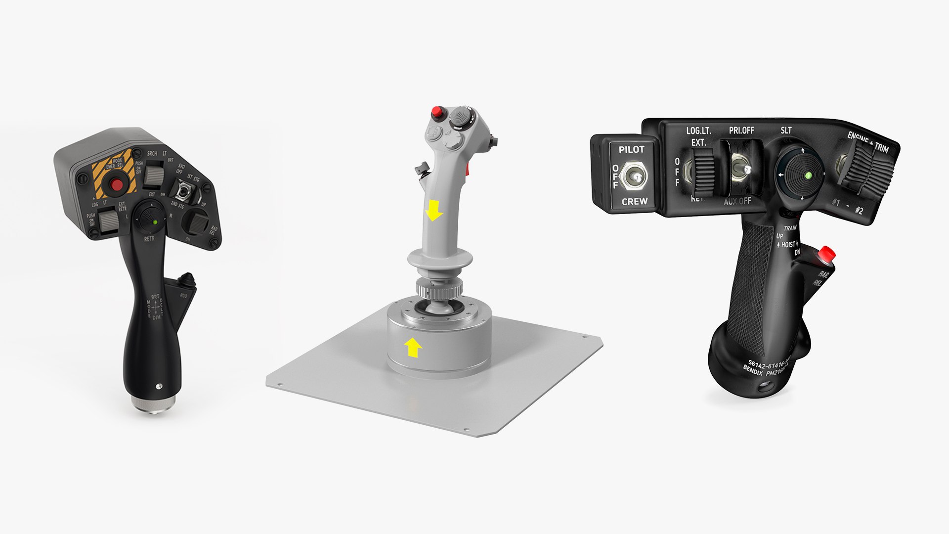 Helicopter Flight Control Sticks Collection 3D Model - TurboSquid 2199579