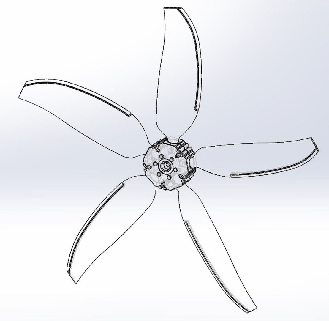 3D Model 5 Blade Propeller Of Drag Racing Airboat Scale 1 To 25 ...
