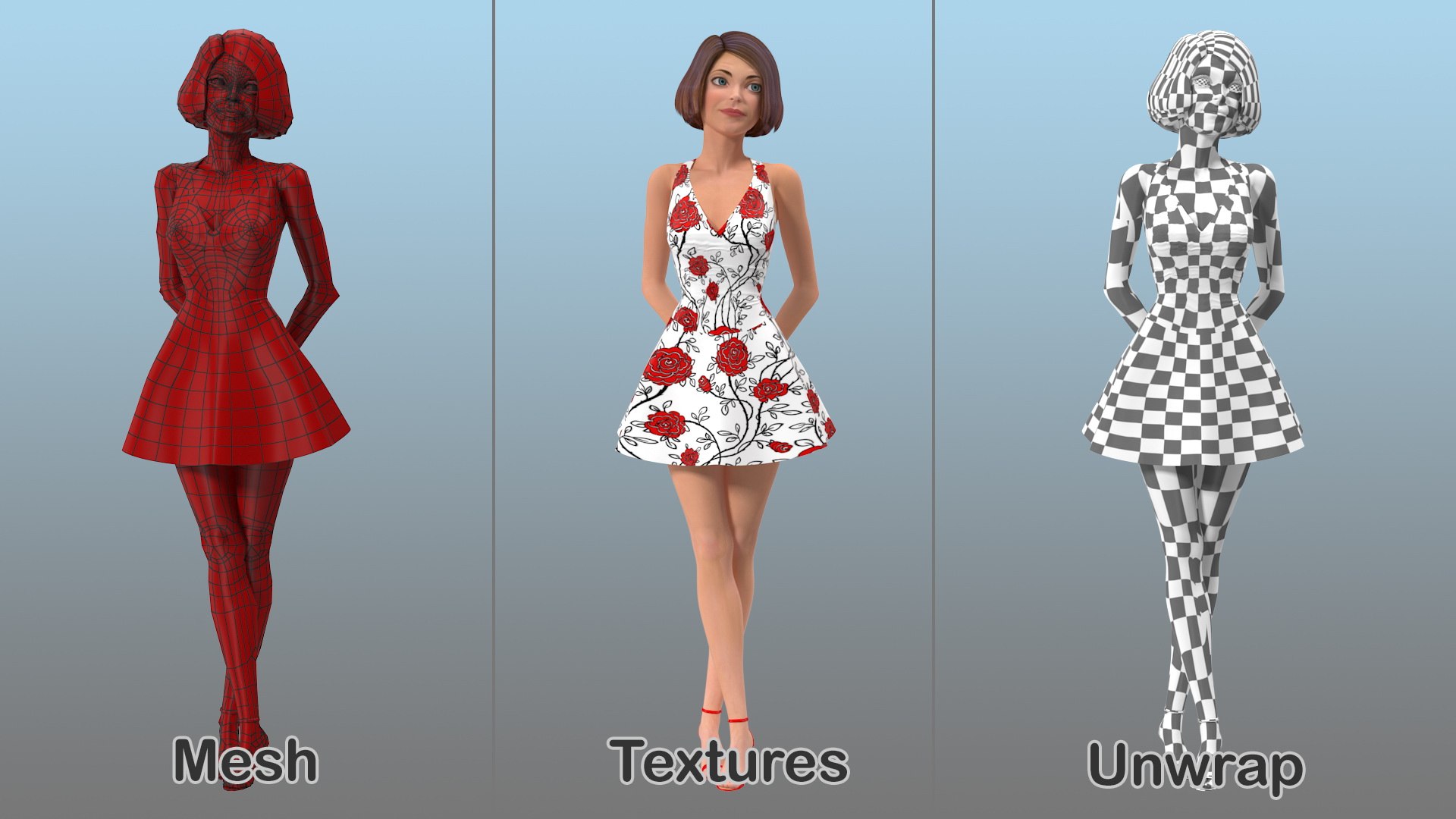 Cartoon Young Girl Summer 3D Model - TurboSquid 1439621