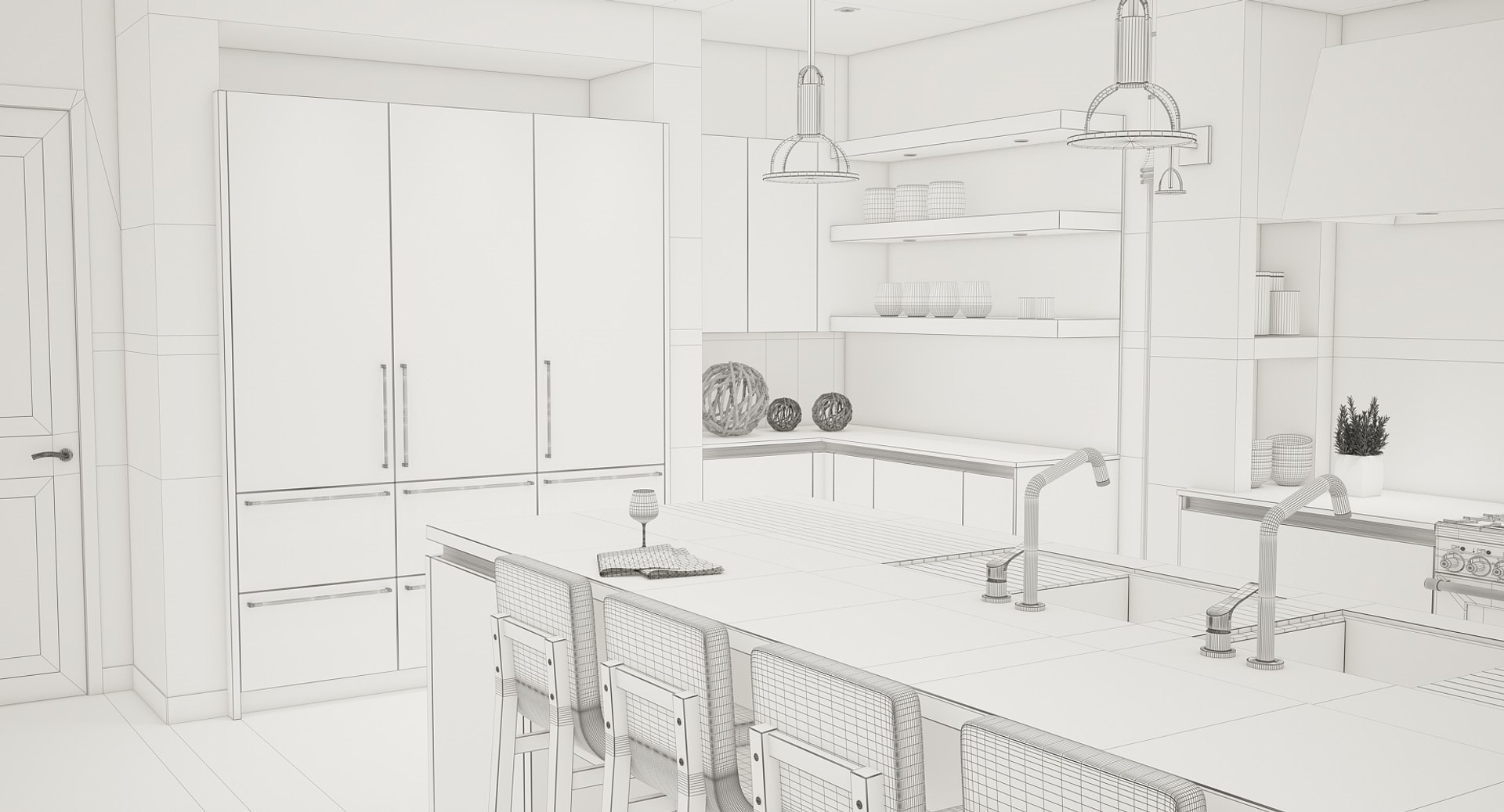 3d model kitchen scene