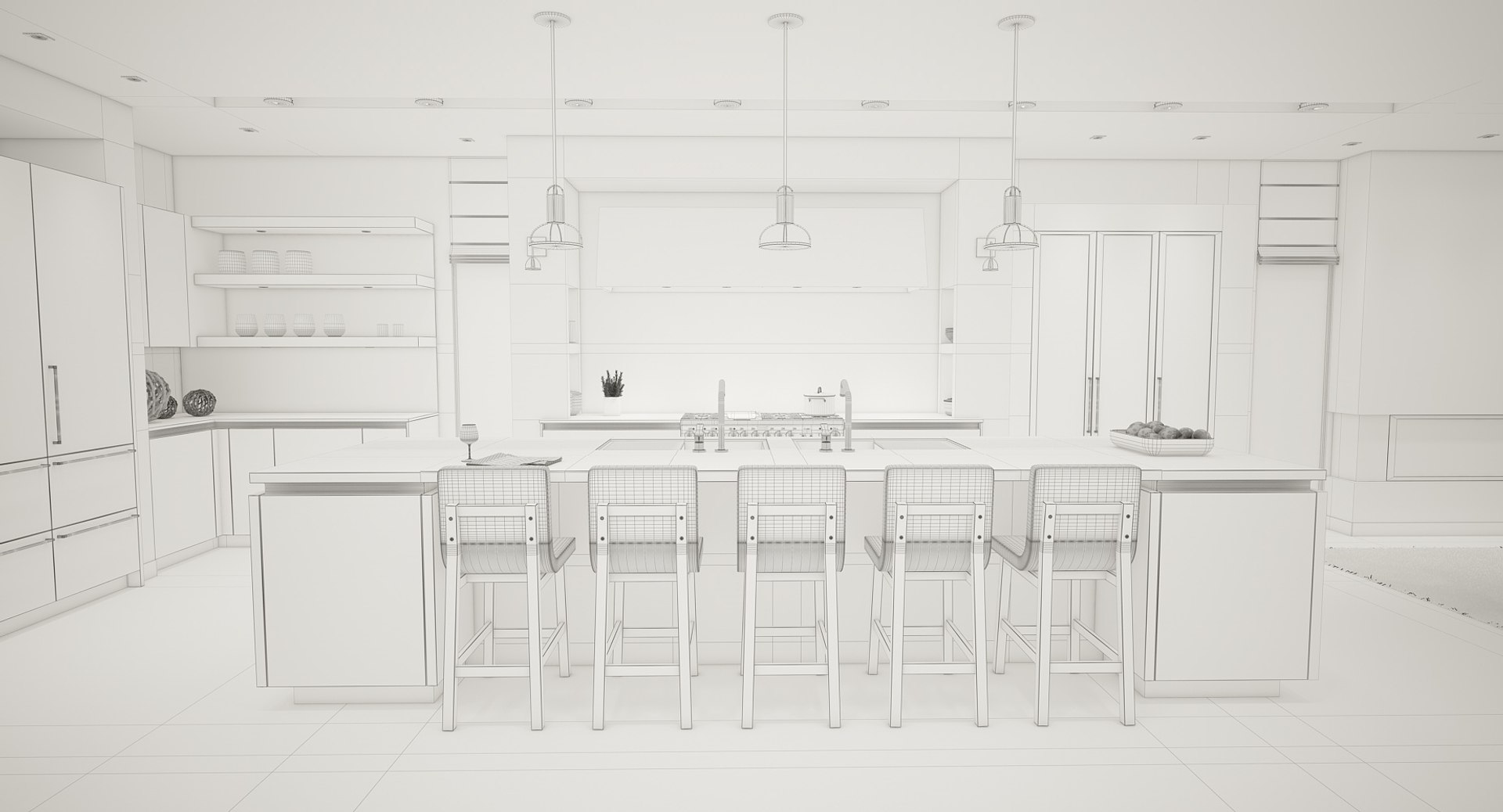 3d model kitchen scene