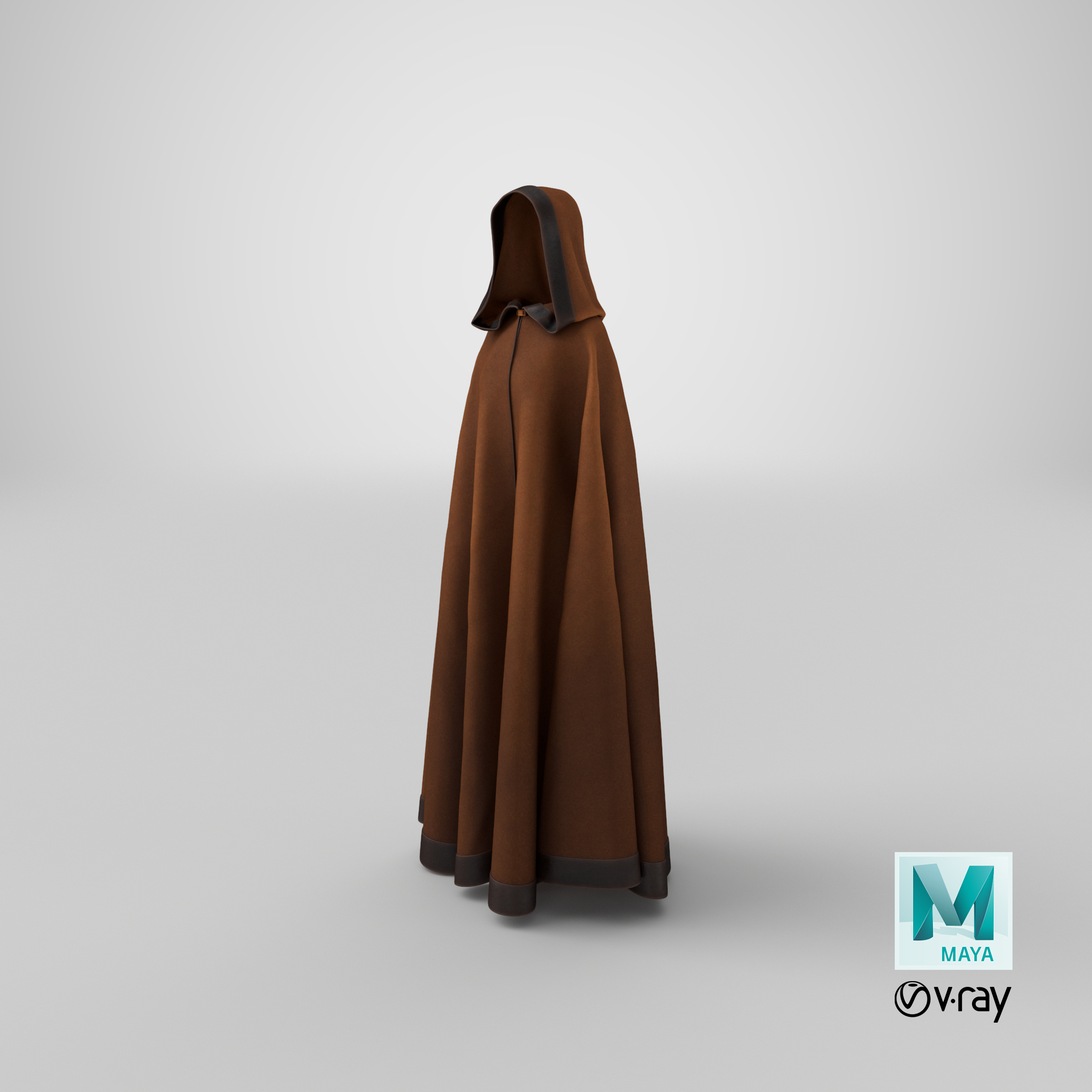 Dark cloak cape hood 3D model - TurboSquid 1599476