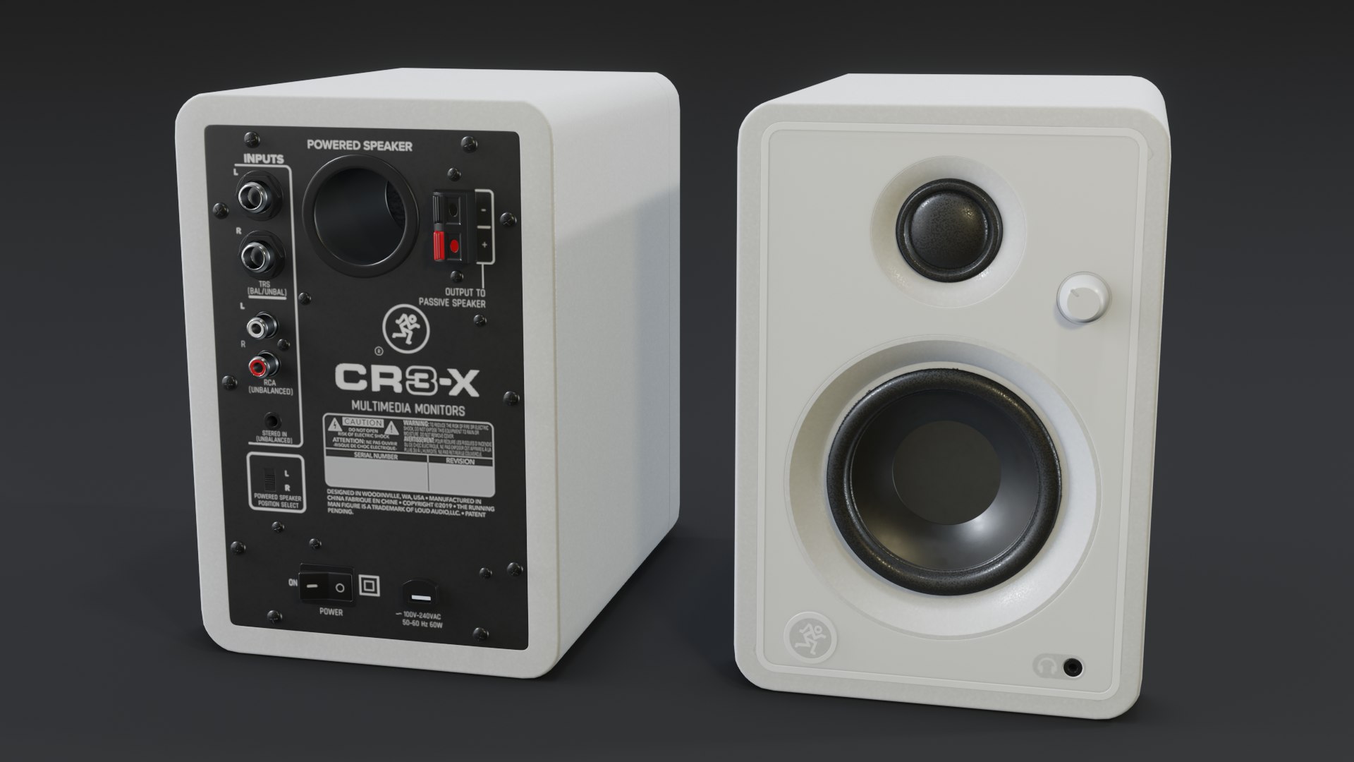 3D Studio Monitors Mackie CR3-X Active White - TurboSquid 1957608