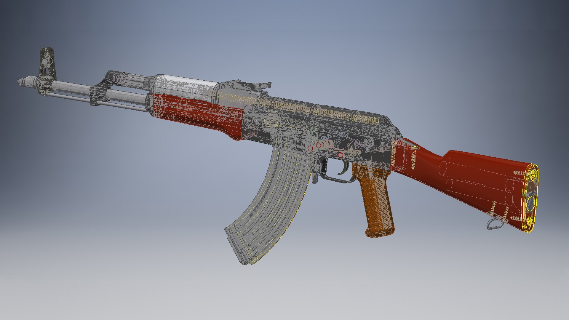 AKM Automatic Rifle 3D Model - TurboSquid 1927711