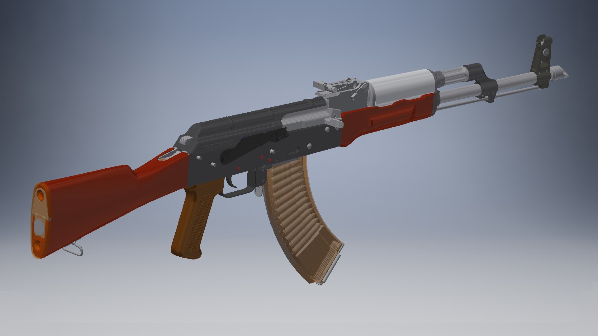 AKM Automatic Rifle 3D Model - TurboSquid 1927711