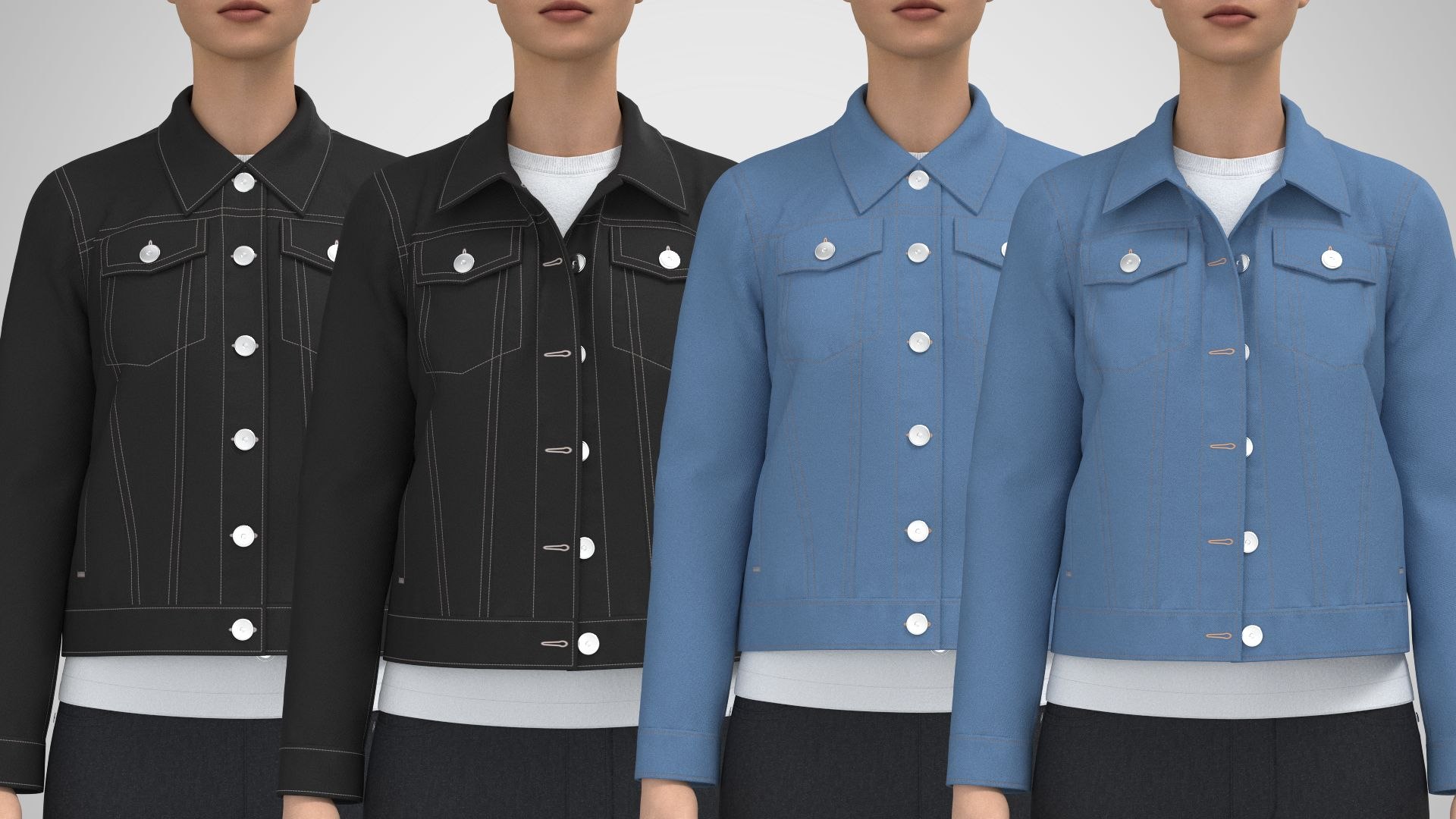 Women Denim Jacket Model - TurboSquid 2072594