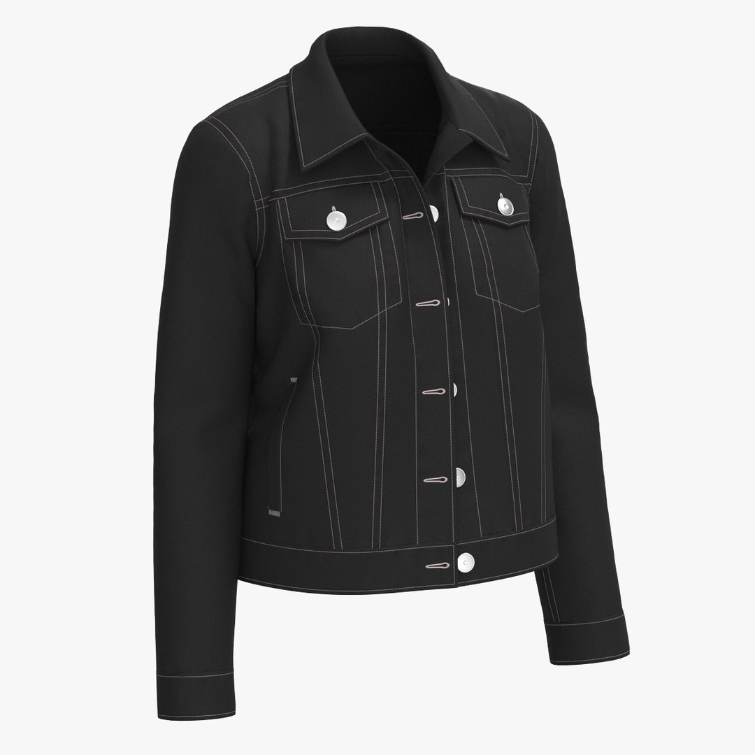 Women Denim Jacket Model - TurboSquid 2072594