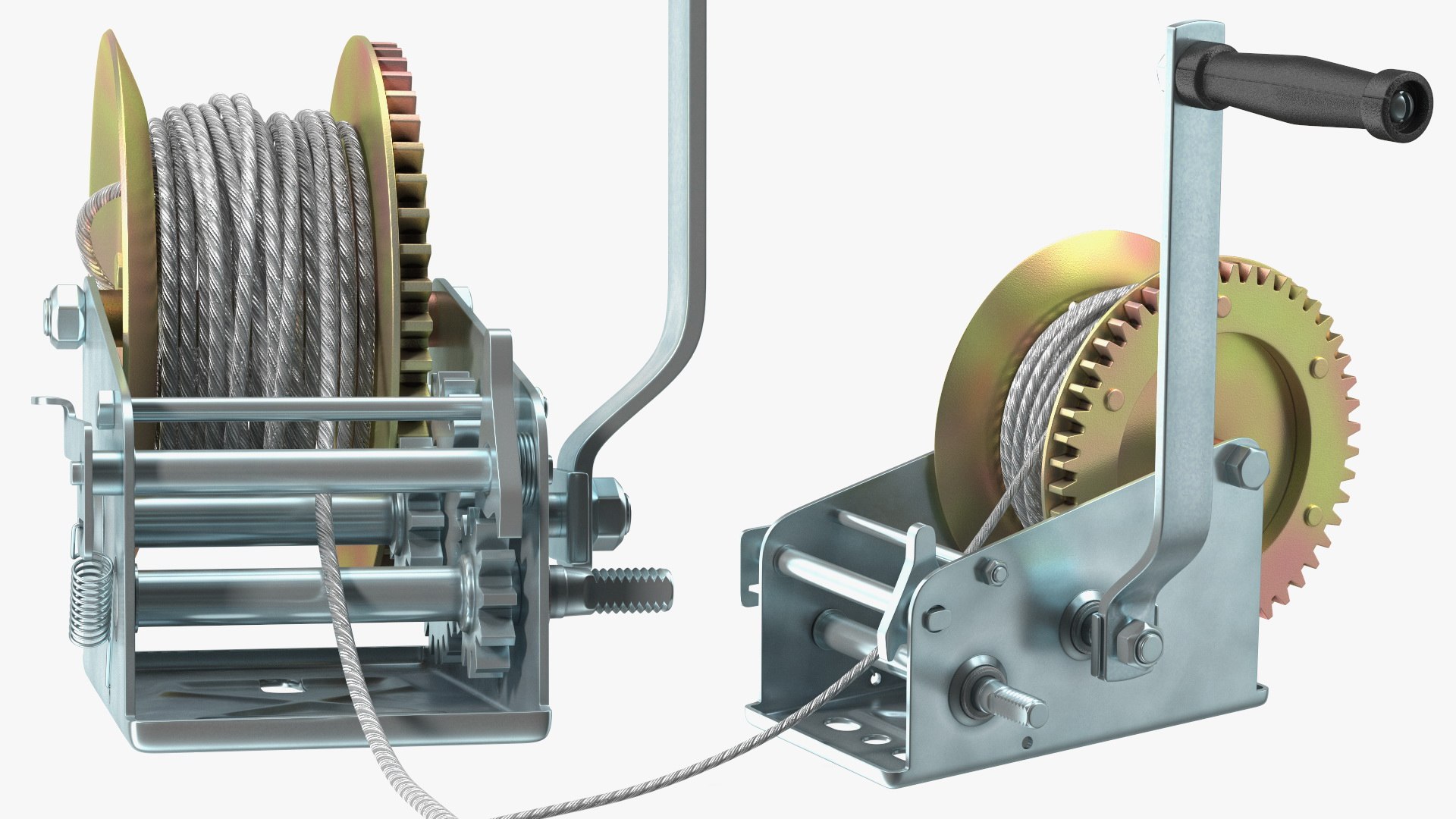 Heavy Duty Hand Winch with Steel Cable 3D model - TurboSquid 1864961