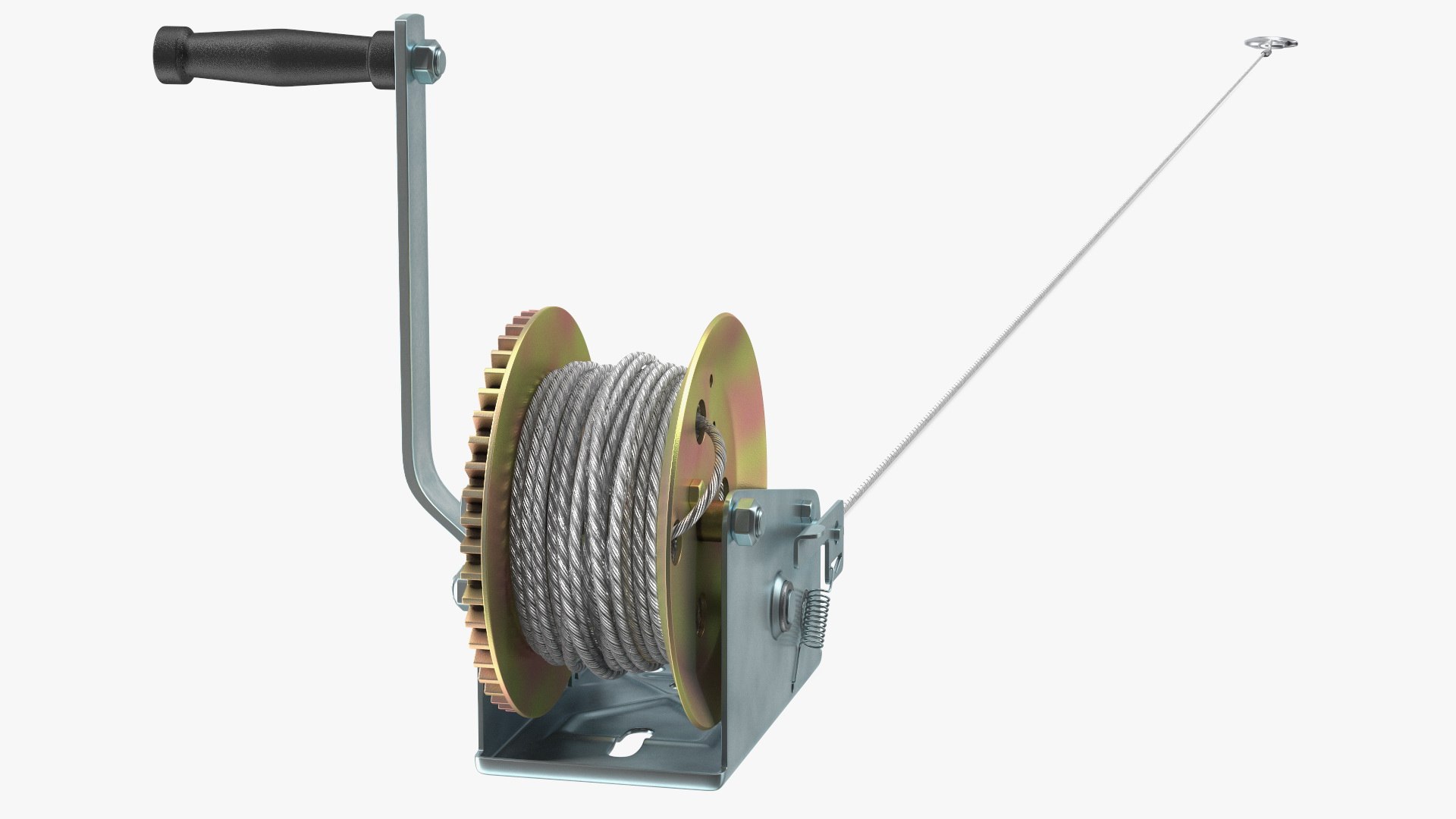 Heavy Duty Hand Winch With Steel Cable 3D Model - TurboSquid 1864961