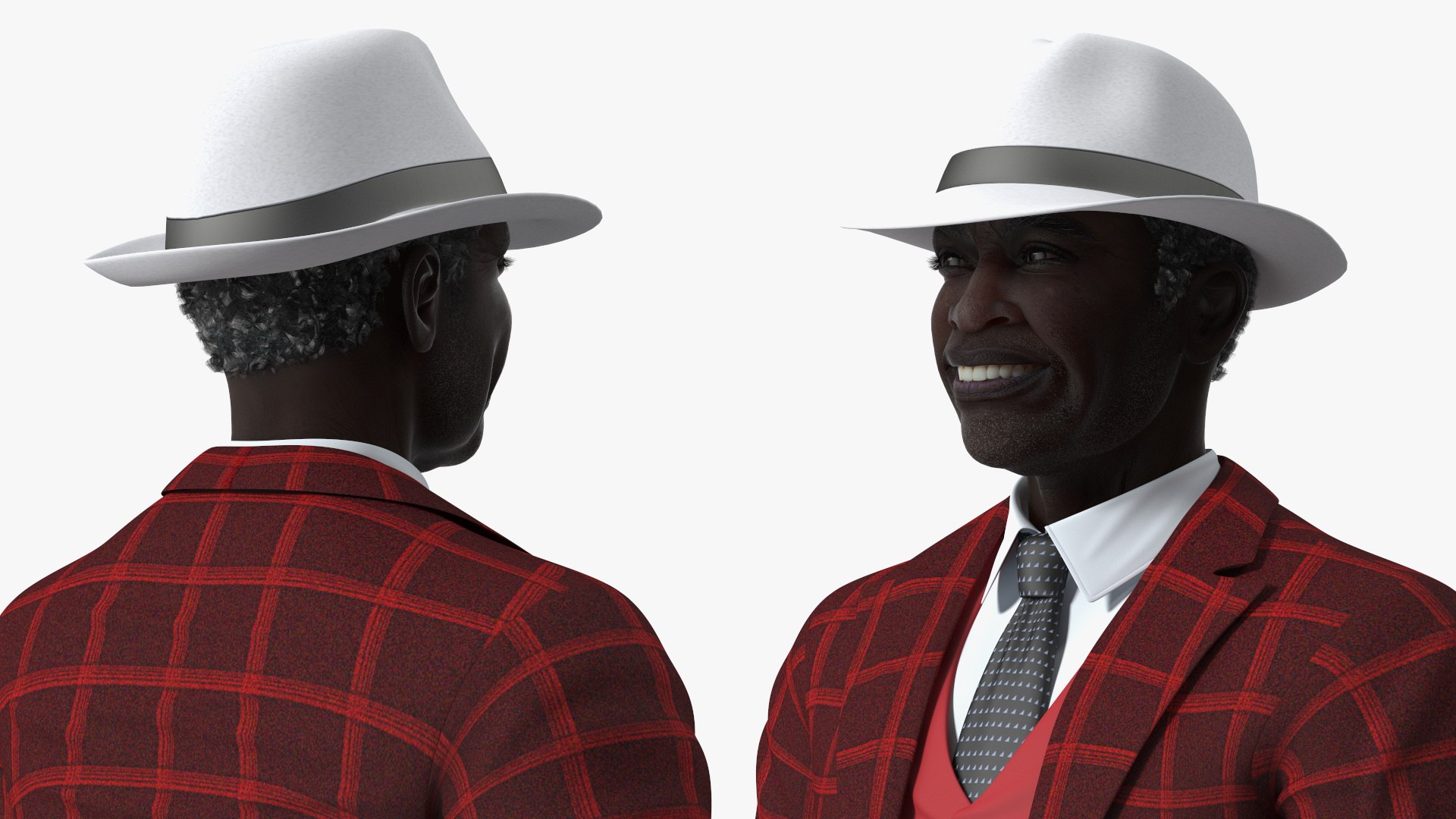 3D model Afro American Grandpa Party Outfit Standing - TurboSquid 2015334