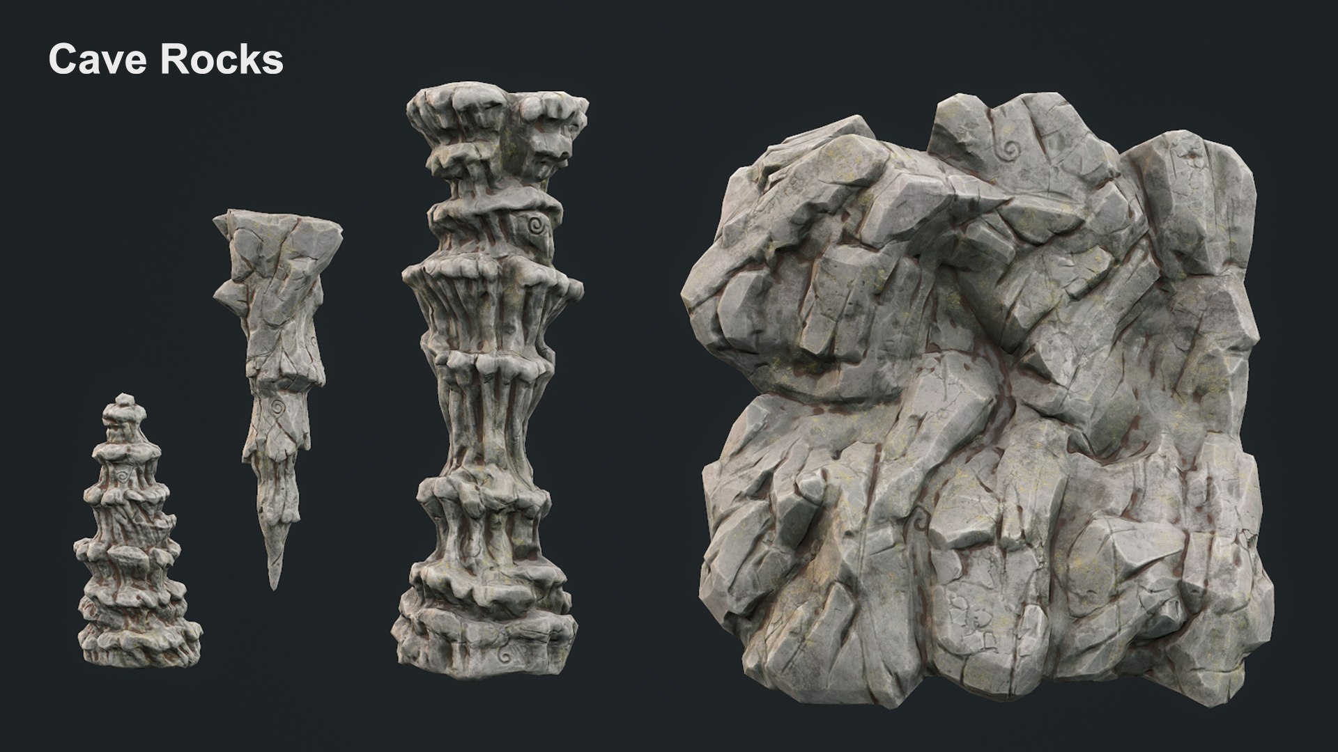 Pack Stylized Rocks Model - TurboSquid 1705848
