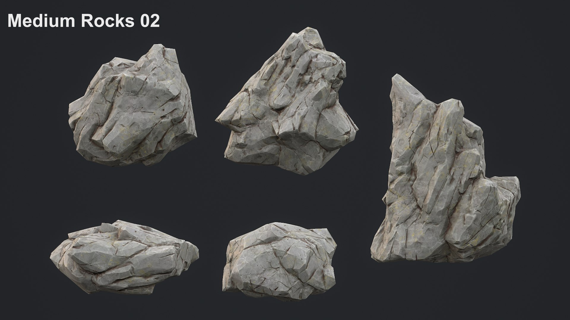 Pack Stylized Rocks Model - TurboSquid 1705848