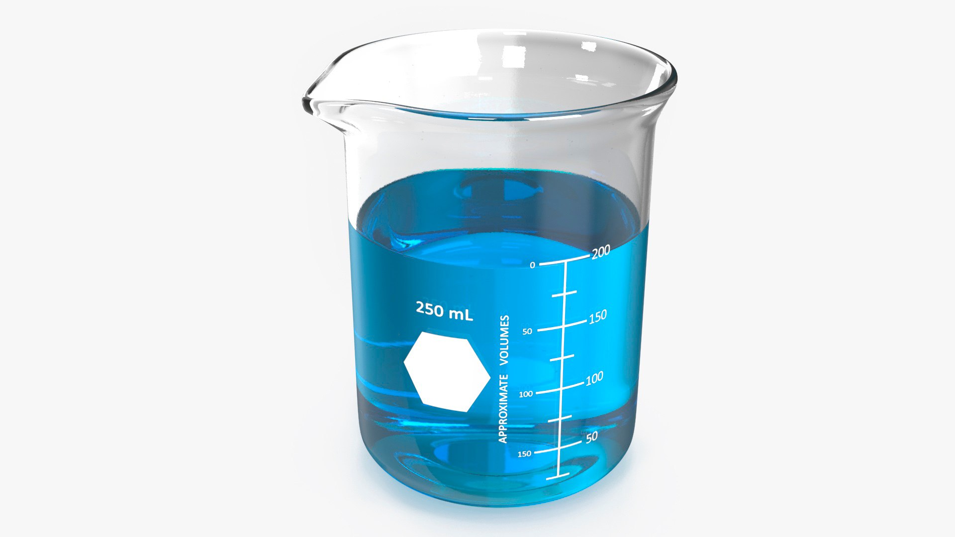 Measuring Beaker Blue Liquid 250ml Model - TurboSquid 2221243