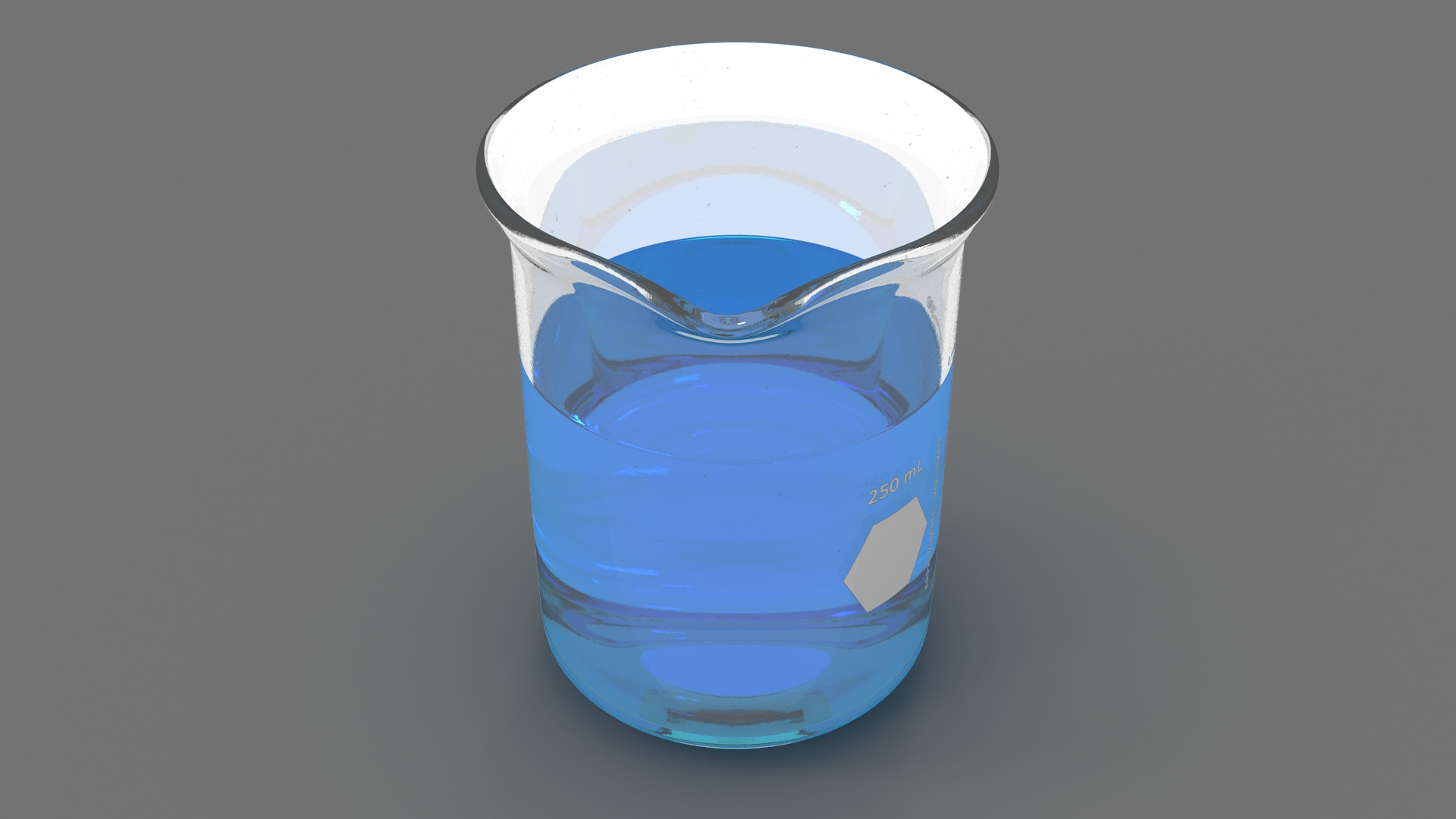 Measuring Beaker Blue Liquid 250ml Model - TurboSquid 2221243