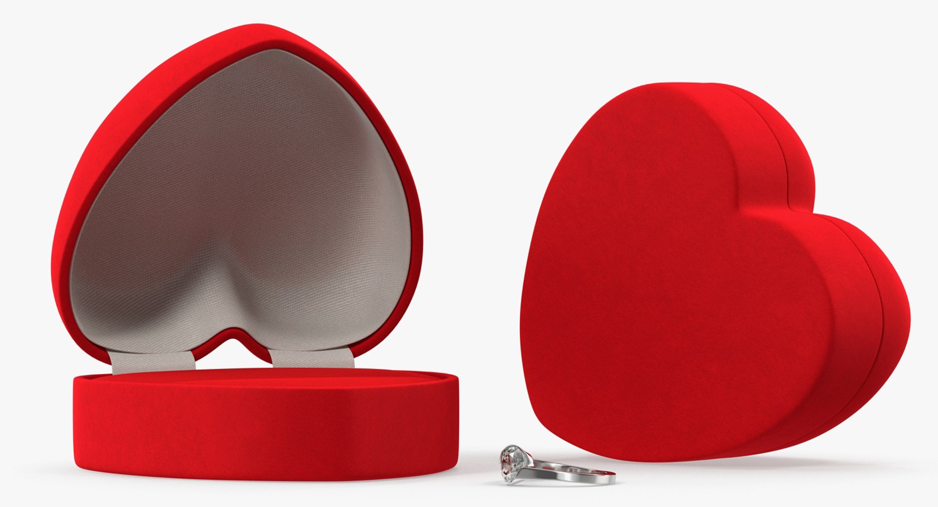 Red Heart Shaped Velvet 3D - TurboSquid 1283221