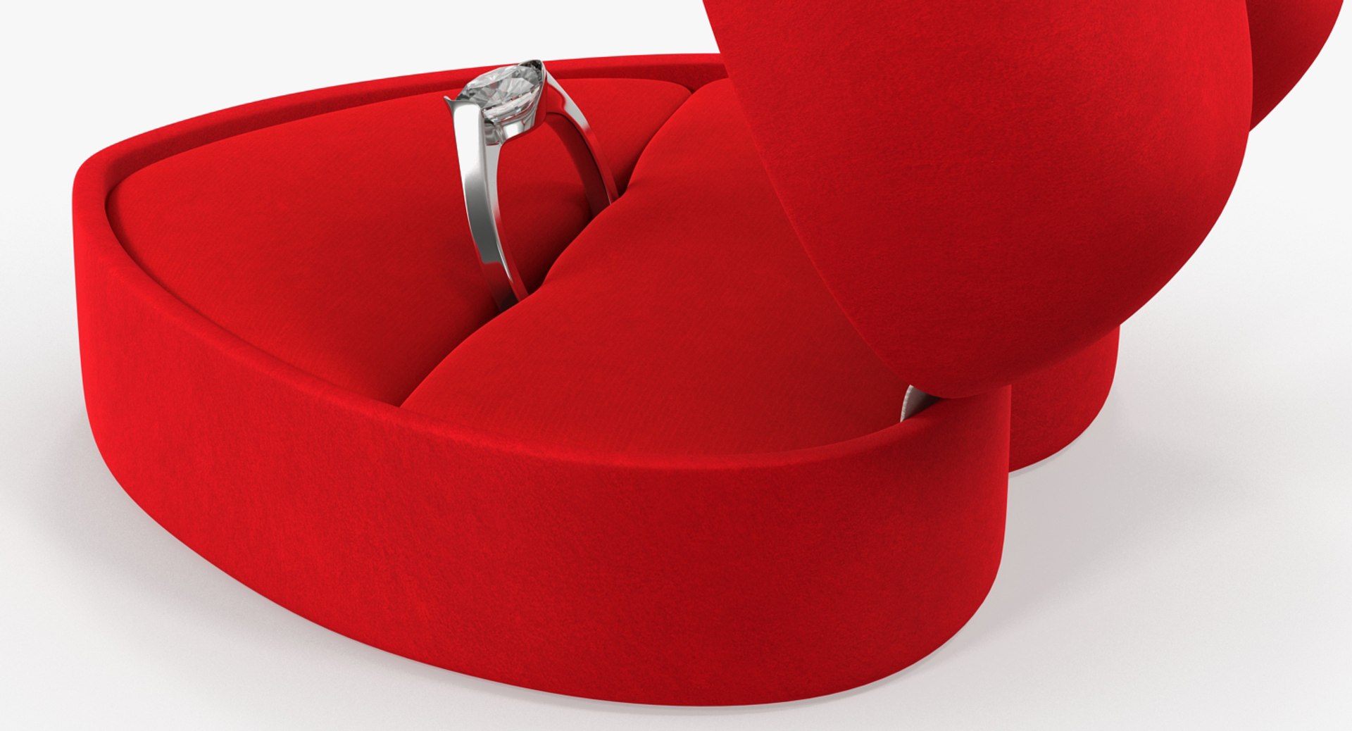 Red Heart Shaped Velvet 3D - TurboSquid 1283221