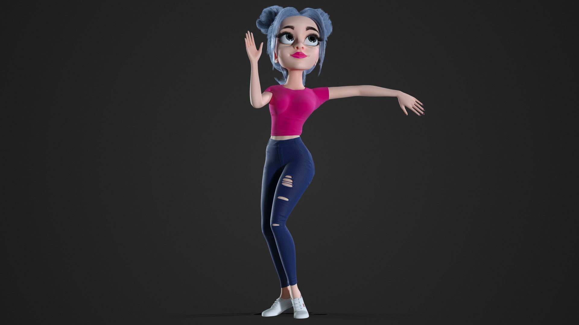 Girl Cartoon Animated 4 model - TurboSquid 2079086