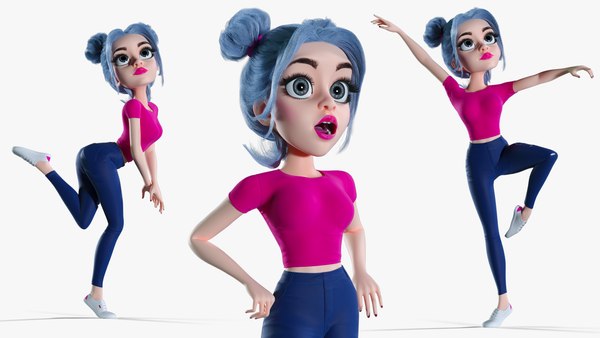 modelo 3d Girl Cartoon Animated 4 - TurboSquid 2079086