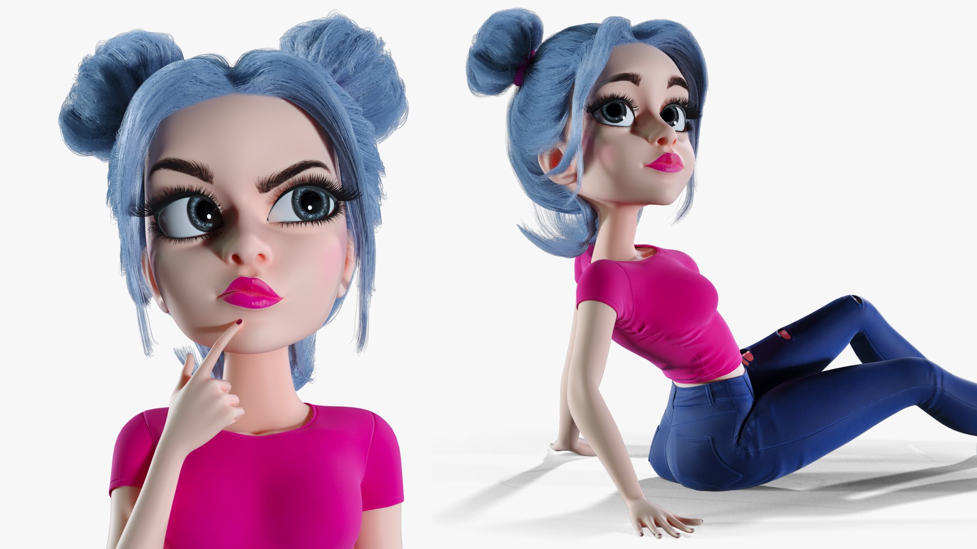 Girl Cartoon Animated 4 model - TurboSquid 2079086