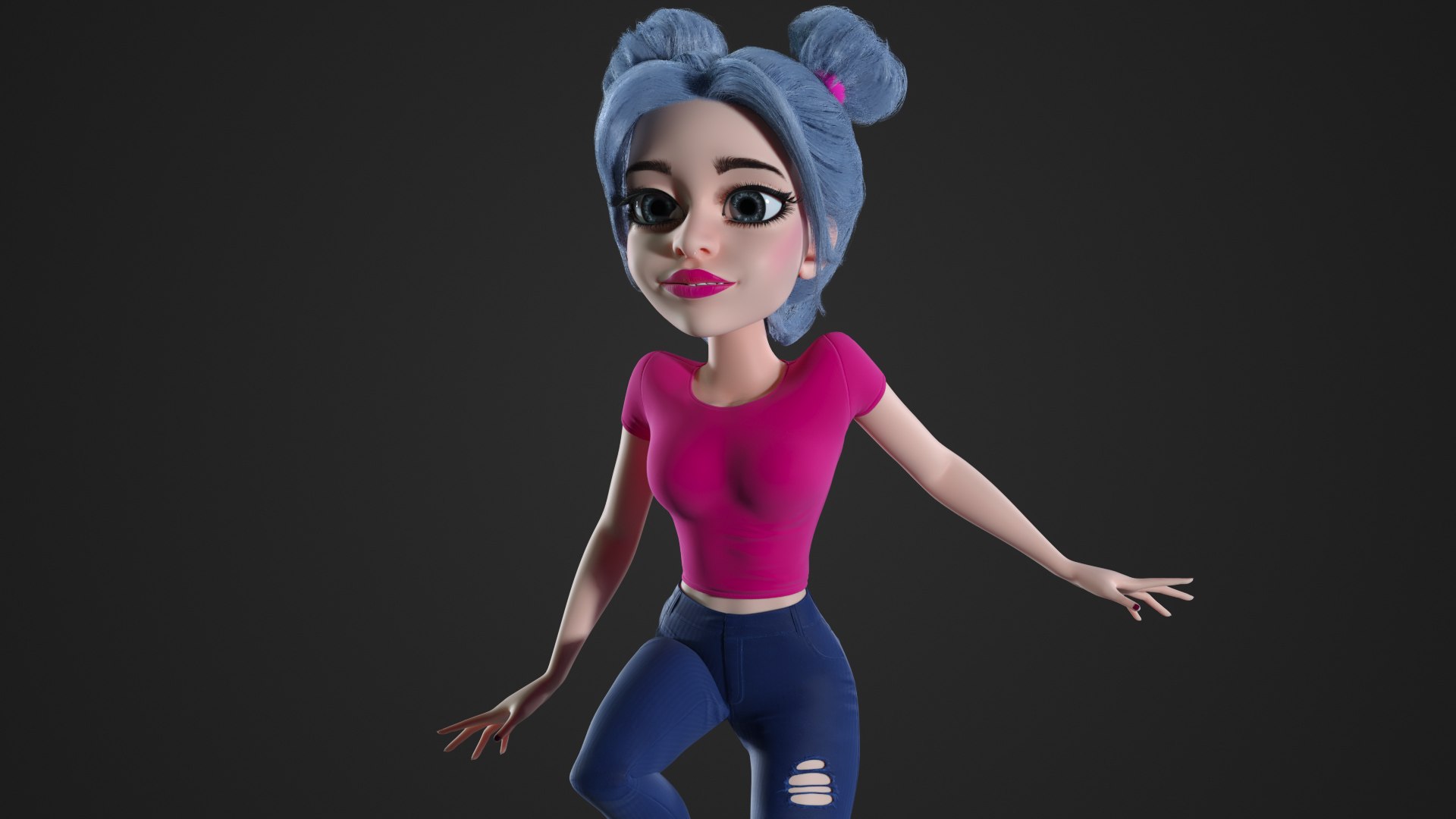 Girl Cartoon Animated 4 model - TurboSquid 2079086
