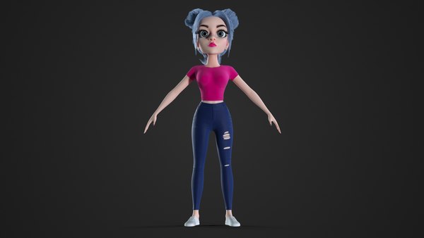 modelo 3d Girl Cartoon Animated 4 - TurboSquid 2079086