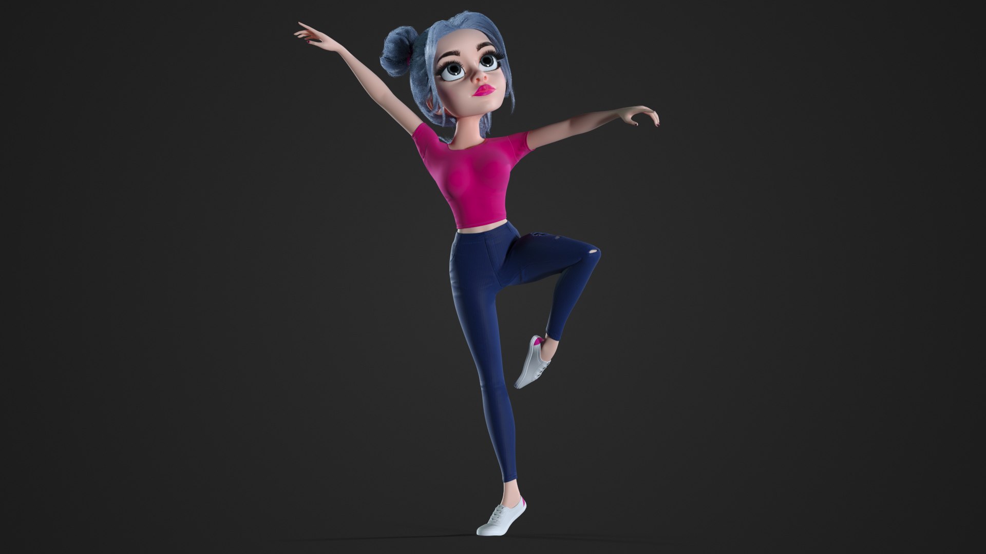 Girl Cartoon Animated 4 model - TurboSquid 2079086