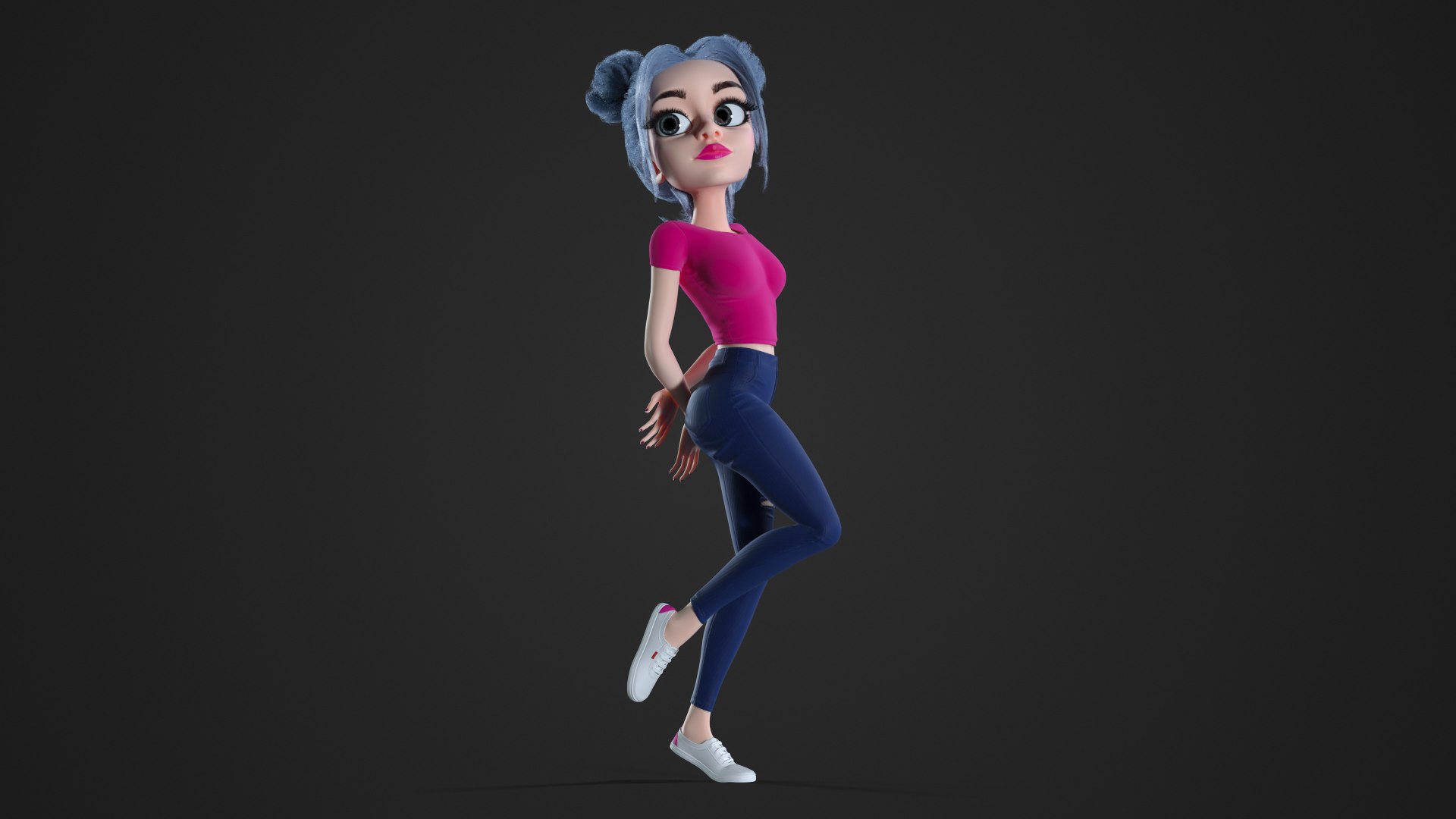 Girl Cartoon Animated 4 model - TurboSquid 2079086