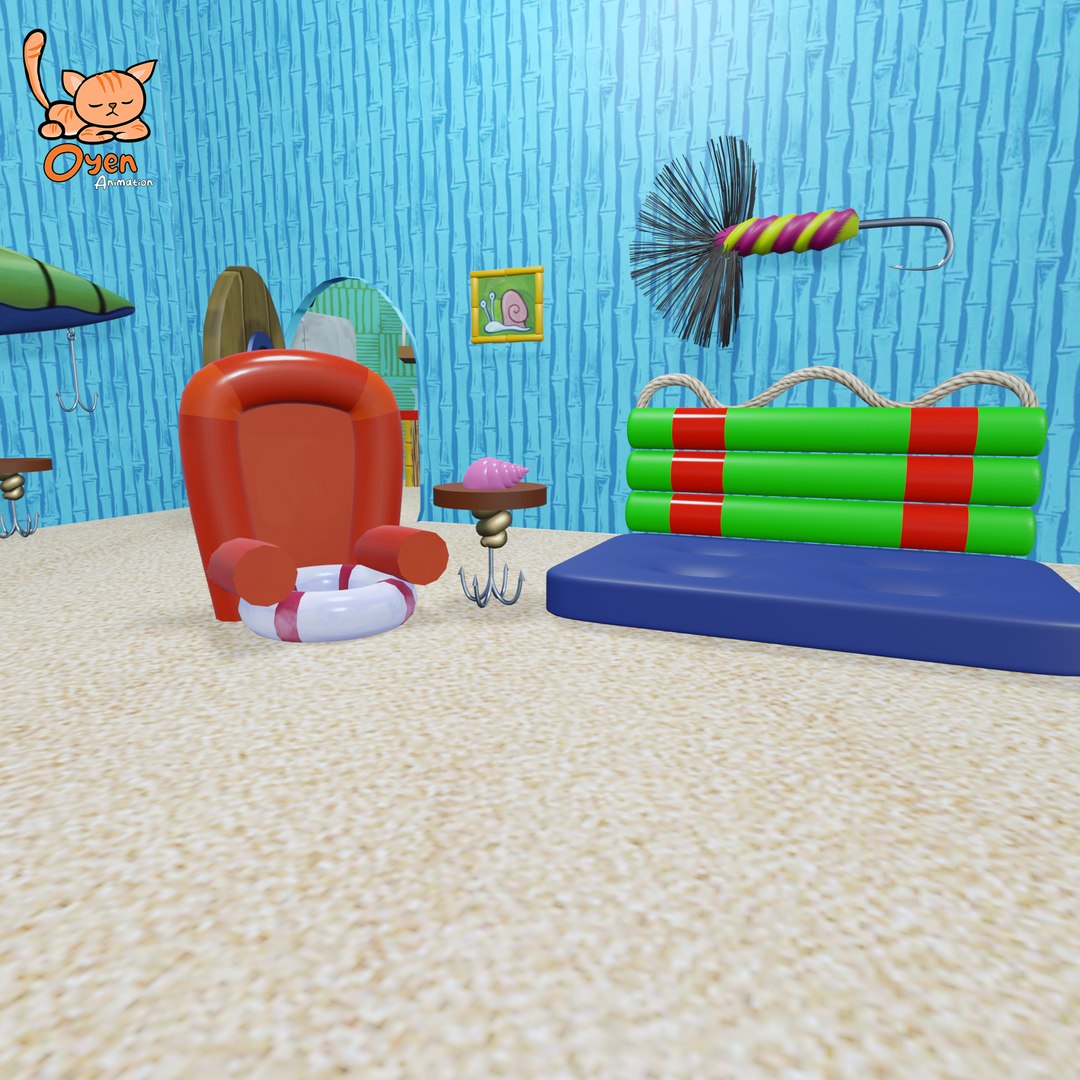 SpongeBob Pineapple House Complete With Inside 3D Model - TurboSquid ...