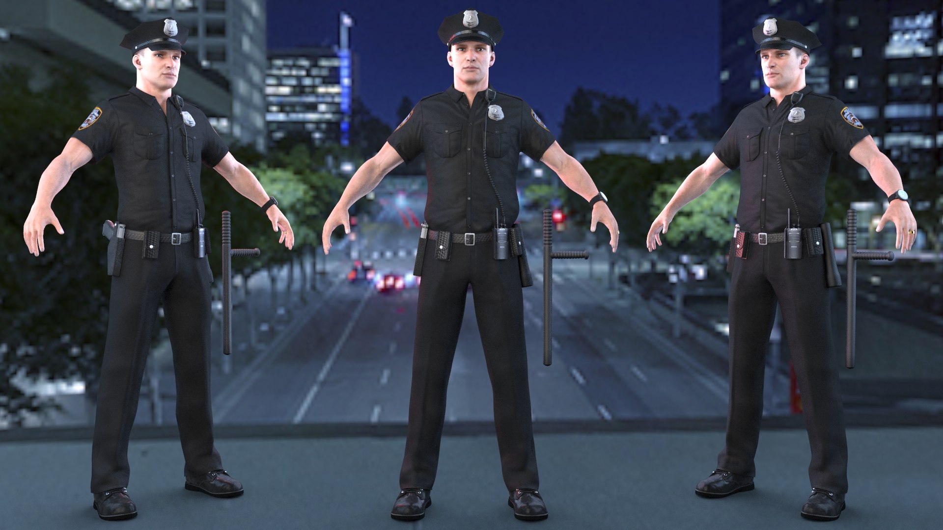 Police Officer 2020 Pbr Model - TurboSquid 1571102