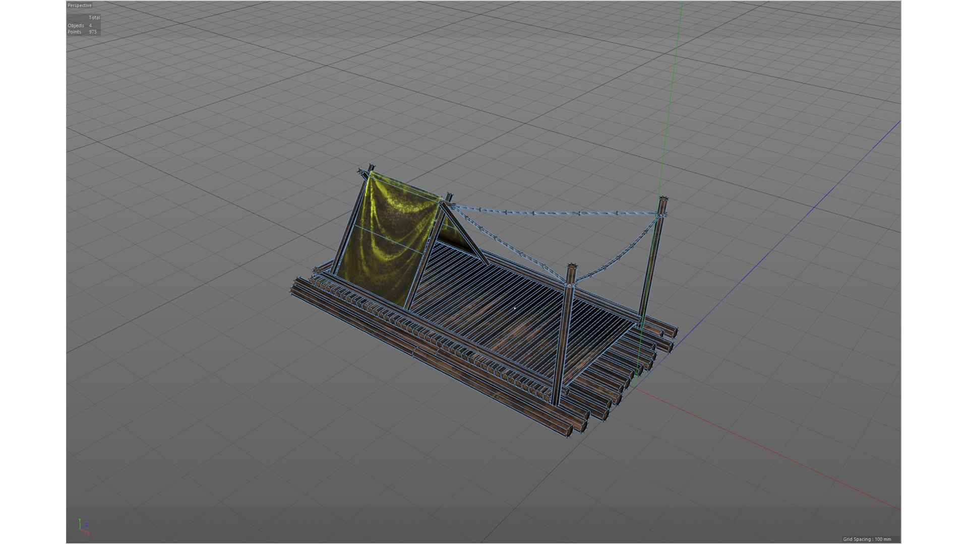 3D Wood Raft - TurboSquid 2019503