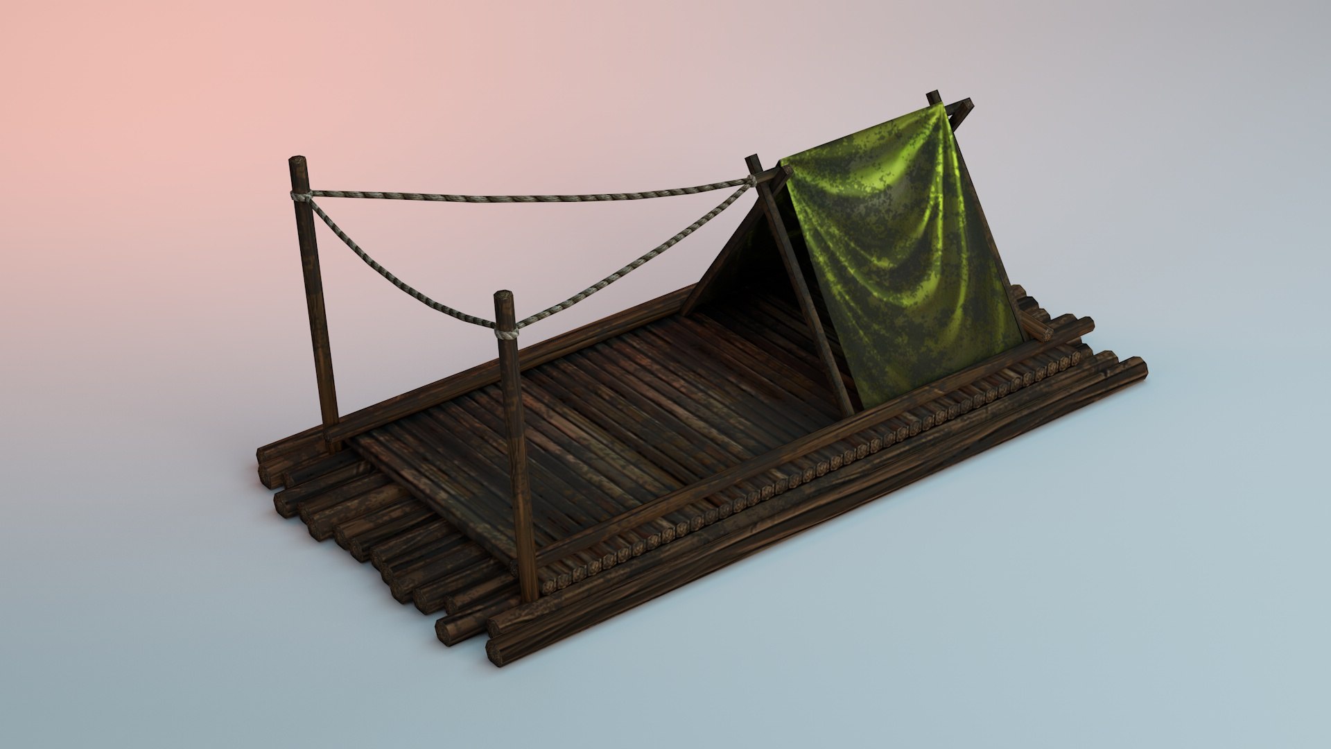 3D Wood Raft - TurboSquid 2019503