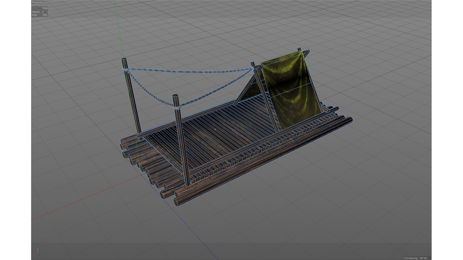 3D Wood Raft - TurboSquid 2019503