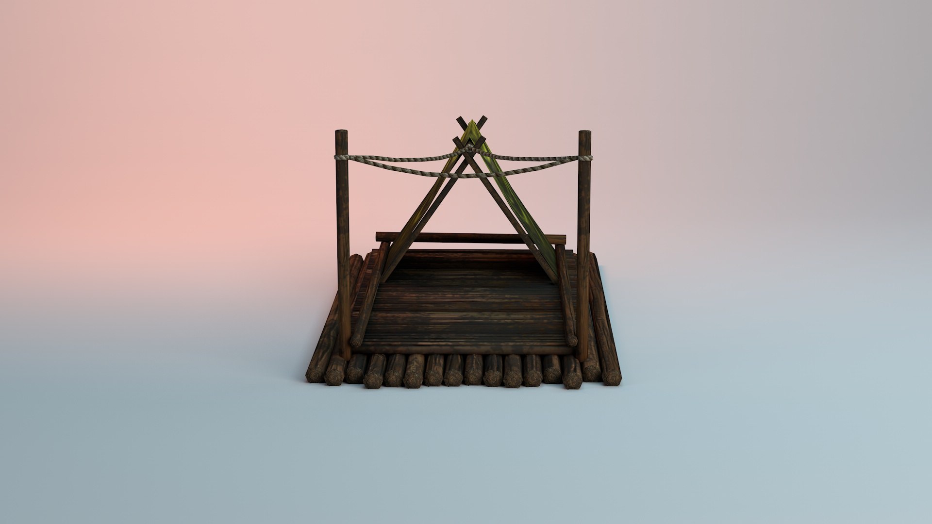 3D Wood Raft - TurboSquid 2019503