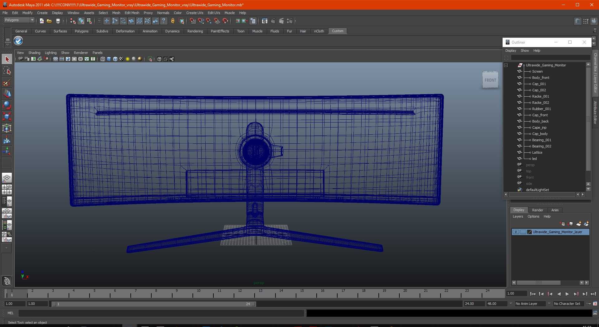 Ultrawide Gaming Monitor Screen Model - TurboSquid 1465675