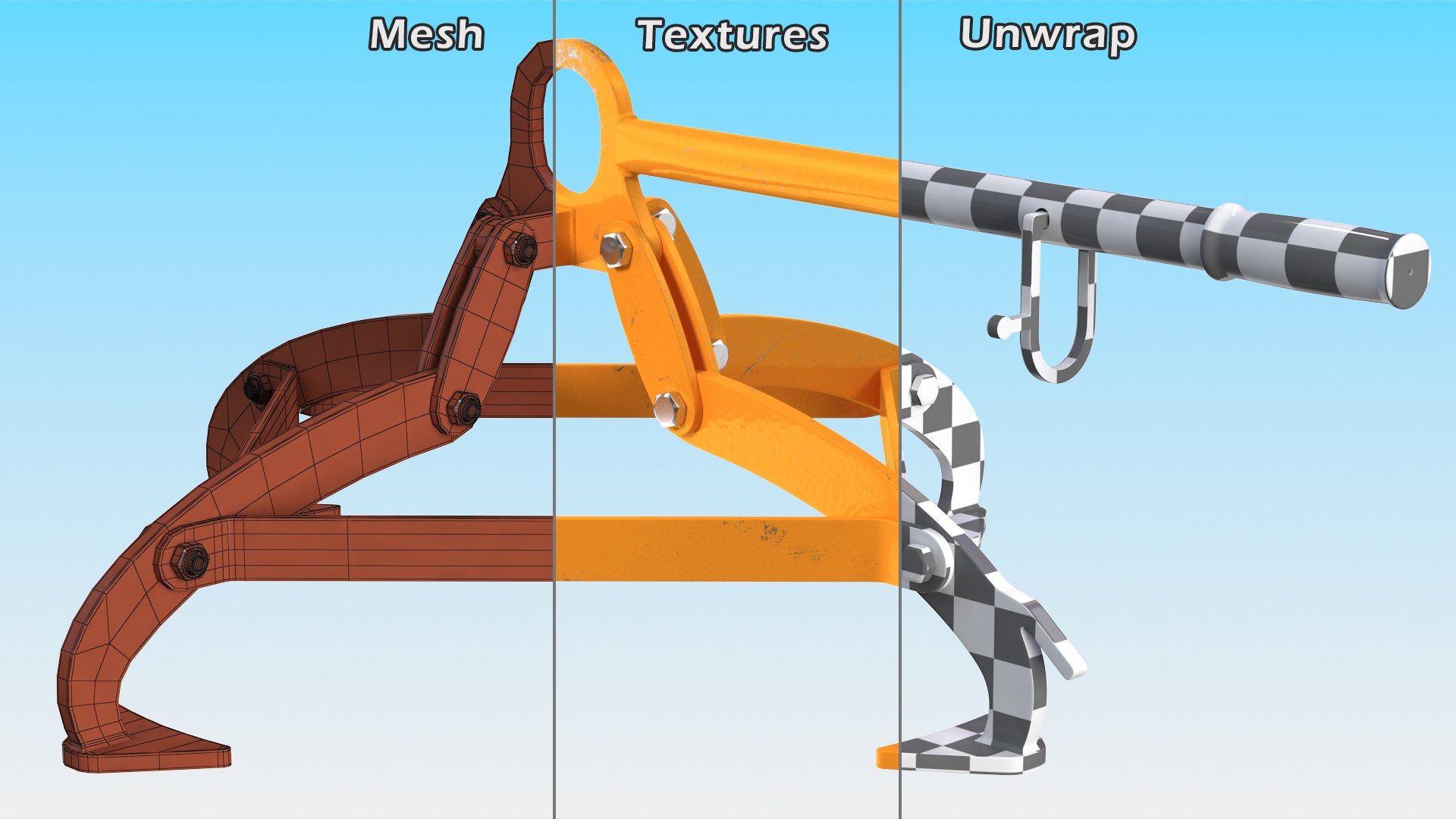 3D Semi Automatic Vertical Drum Lifting Tongs - TurboSquid 1745072