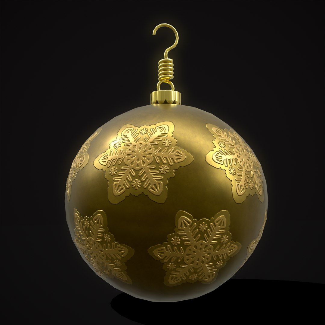 Golden Snow Flake Ball 3D - TurboSquid 2010619