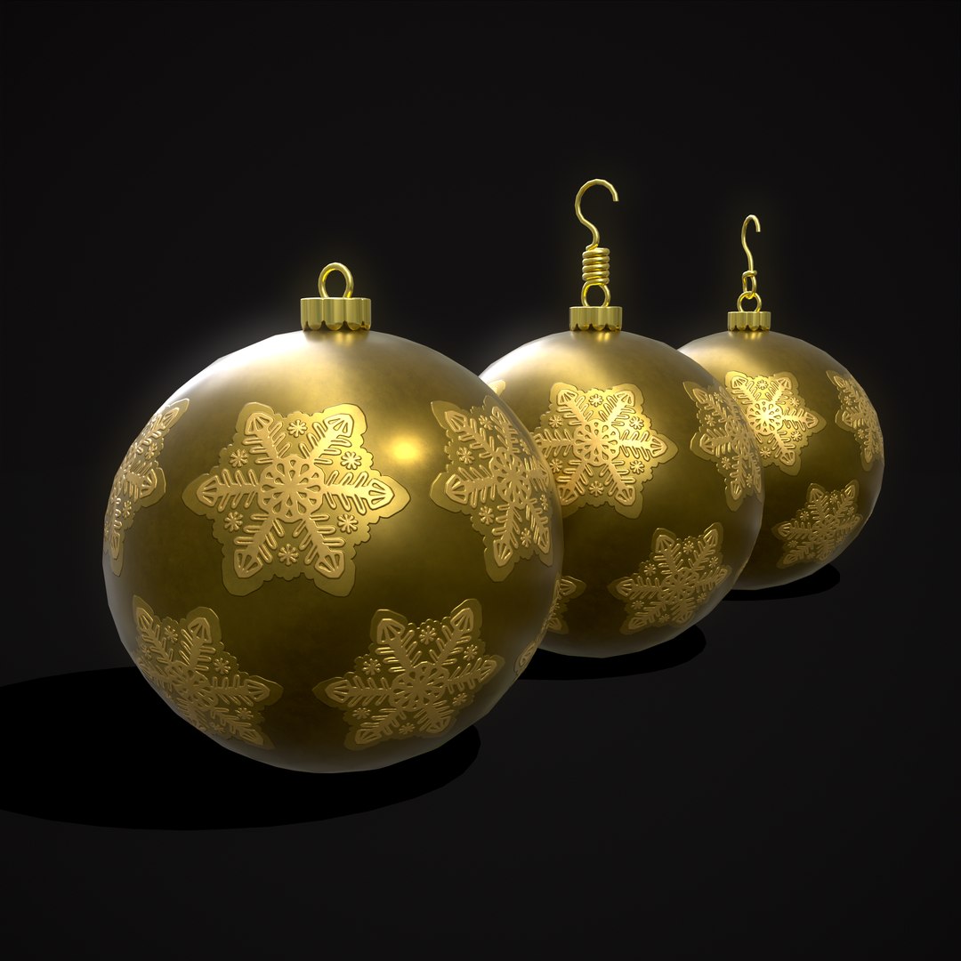 Golden Snow Flake Ball 3D - TurboSquid 2010619