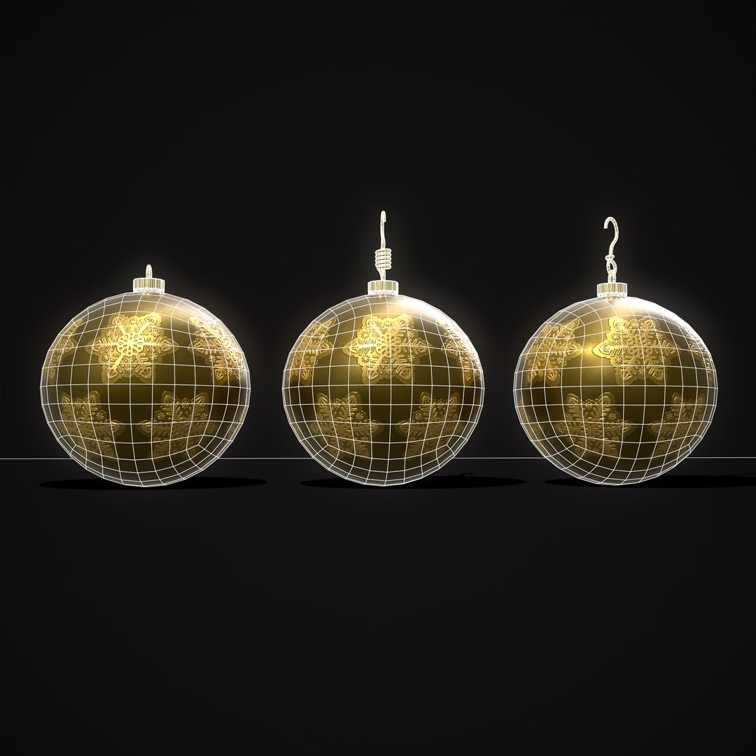 Golden Snow Flake Ball 3D - TurboSquid 2010619