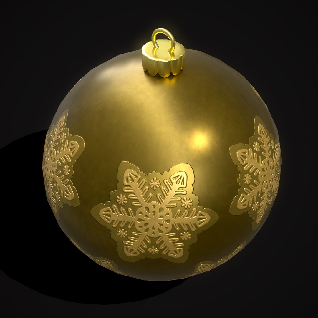 Golden Snow Flake Ball 3D - TurboSquid 2010619