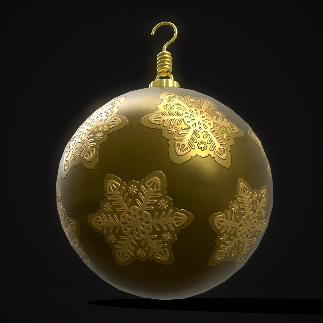 Golden Snow Flake Ball 3D - TurboSquid 2010619