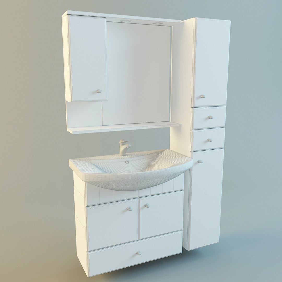 3ds set bathroom furniture vanity