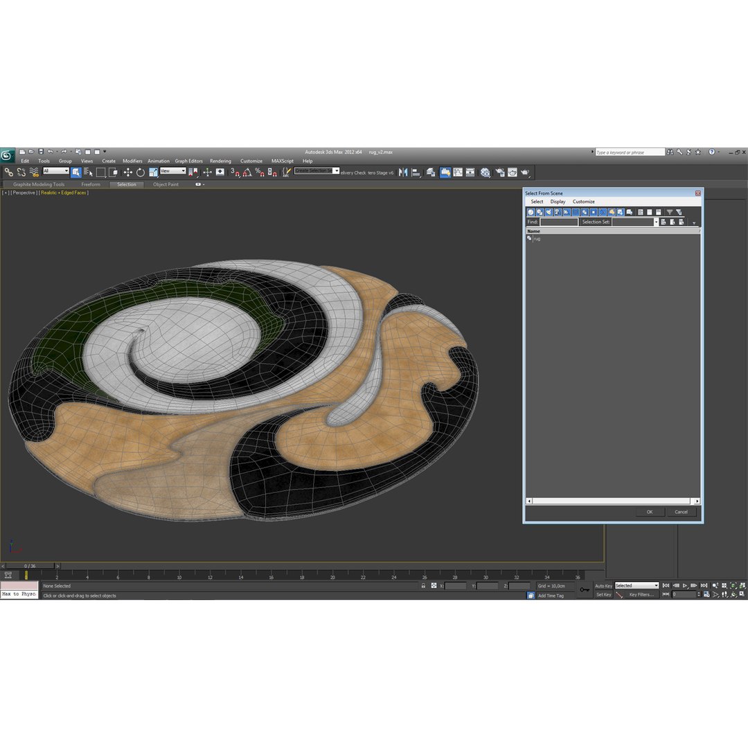 Circular Throw Rug 3d C4d