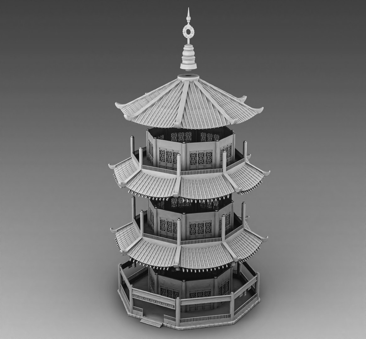 3D Round Chinese Building Model - TurboSquid 1948130