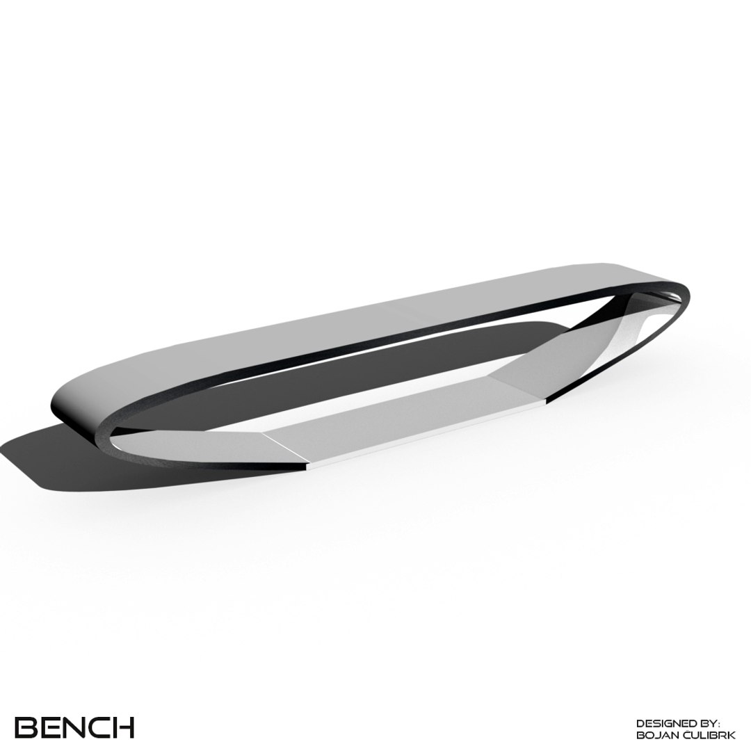 obj futuristic table desk bench