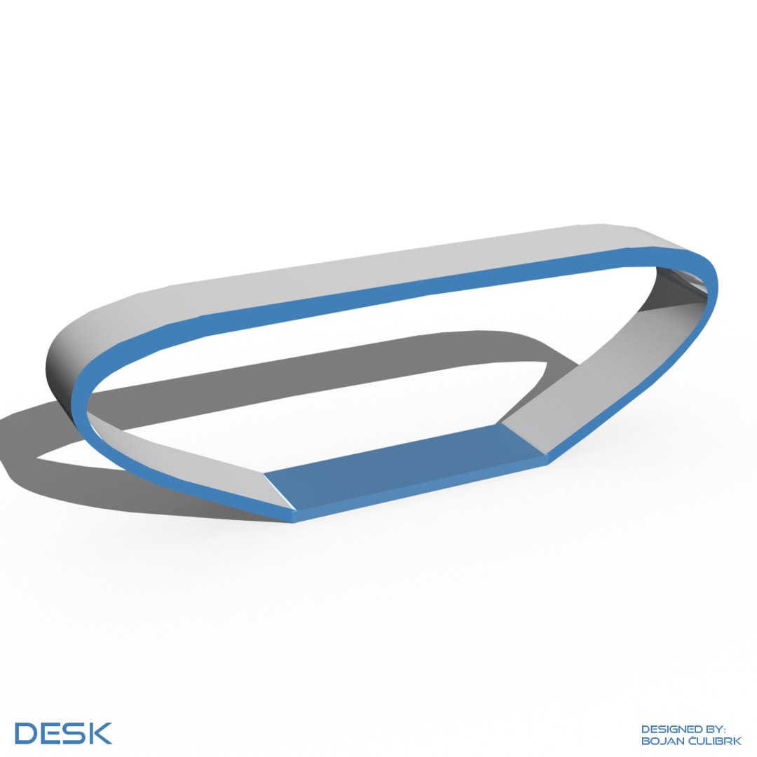 Obj Futuristic Table Desk Bench