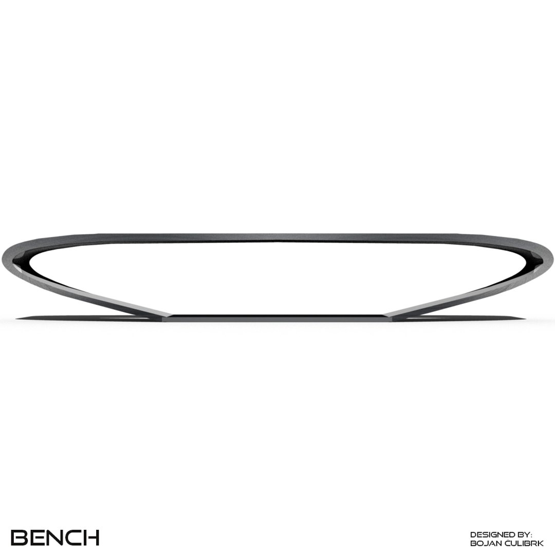 Obj Futuristic Table Desk Bench