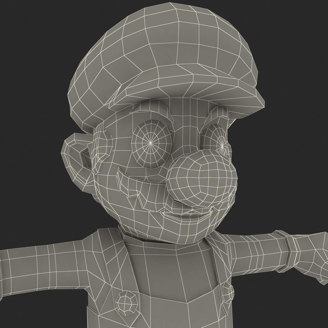 super mario rigged 3d model