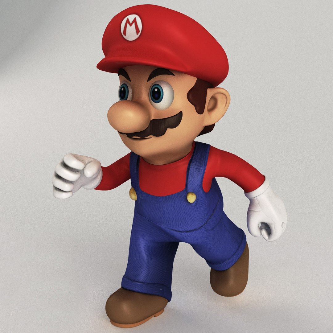 Super Mario Rigged 3d Model